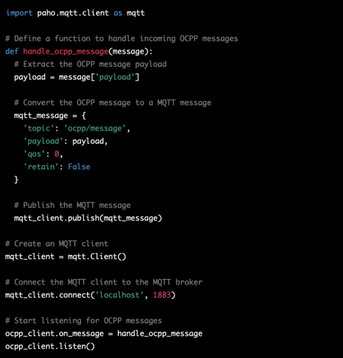 Profen Group - Convert OCPP Payloads To MQTT