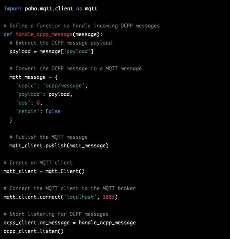 Profen Group - Convert OCPP Payloads To MQTT